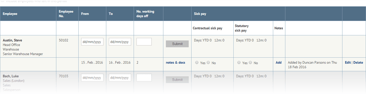 How to manage sickness absence in myhrtoolkit