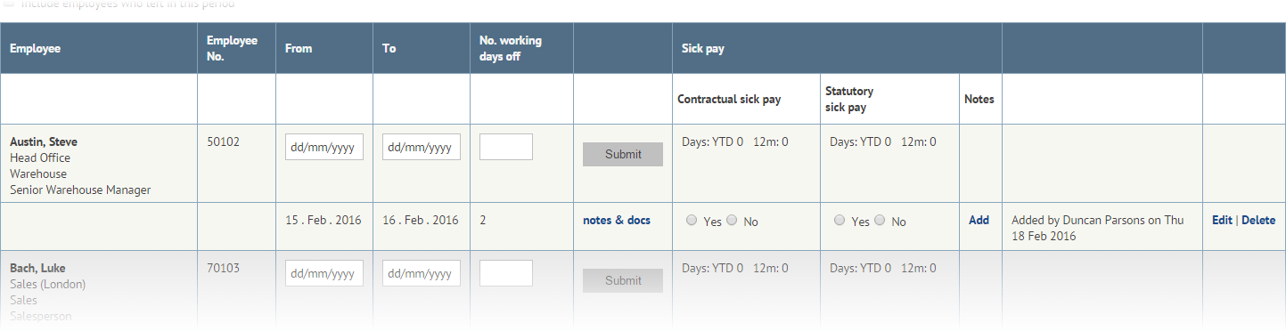 How to manage sickness absence in myhrtoolkit